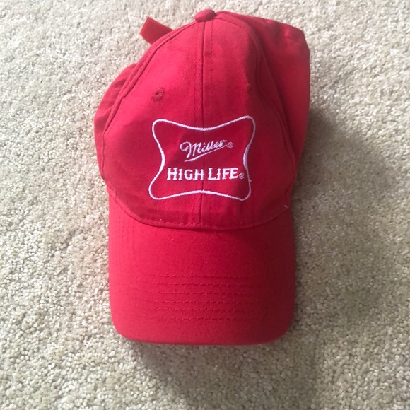 Accessories | Miller High Life Baseball Cap Red | Poshmark